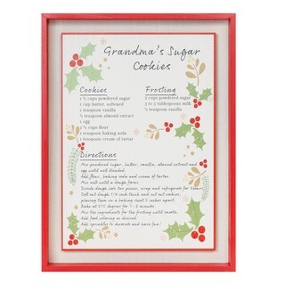 Framed Grandma's Sugar Cookie Recipe 16.5"H - Bed Bath & Beyond - 40837096