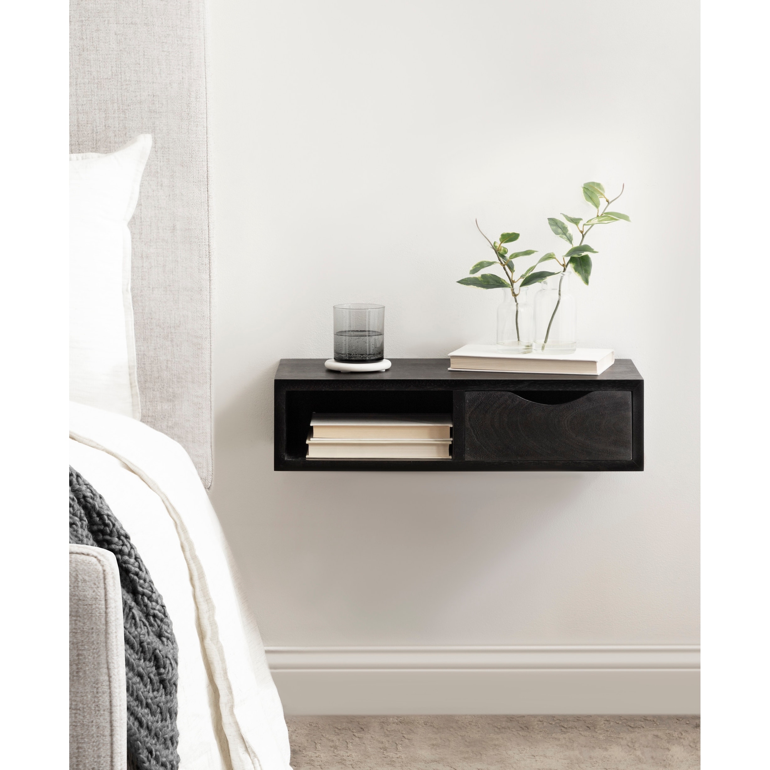 Kate and Laurel Hutton Floating Side Table with Drawer - On Sale - Bed ...