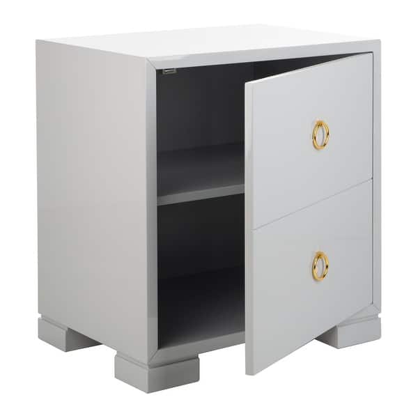 SAFAVIEH Couture High Line Collection Laila Light Grey Lacquer Storage ...