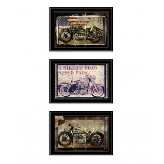 Set Of Three Classical Motorcycle Collection 3-Piece 2 Black Framed ...