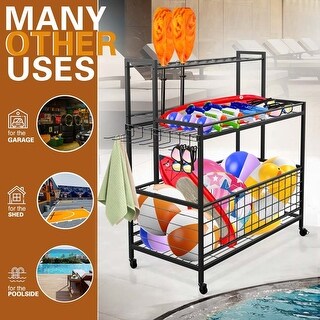 31.5'' Black Sports Equipment Organizer Storage Rack Cart, Baseball Bat Holder Holds 24 Bats ...