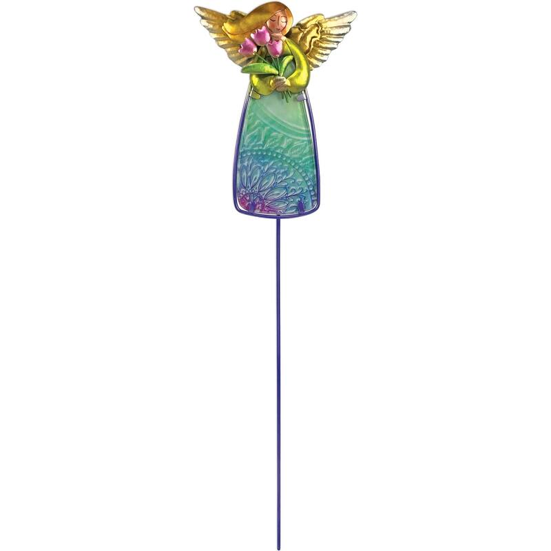 Angel w/ Tulips Plant Pick - Overstock - 33205976