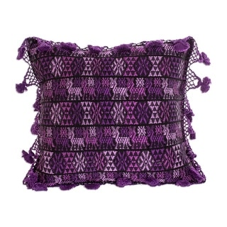 Novica Handmade Coban Culture In Purple Cotton Cushion Cover - Bed Bath ...
