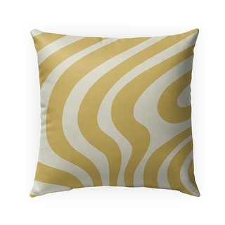 WAVY ABSTRACT PRINT YELLOW Outdoor Pillow By Becky Bailey - Bed Bath ...