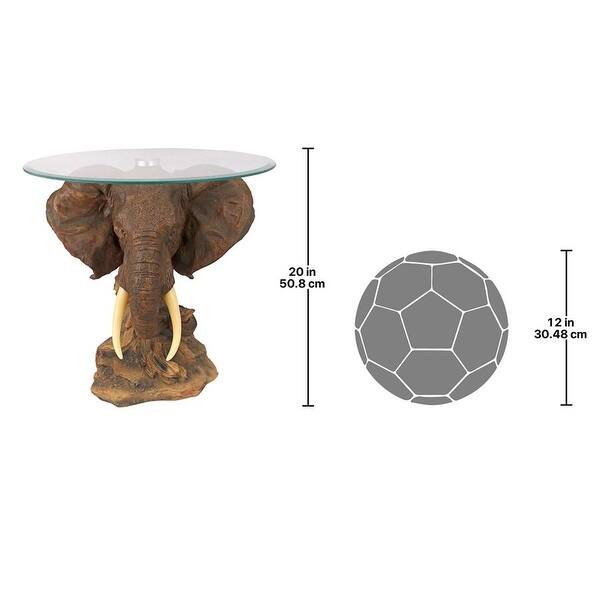Design Toscano Lord Earl Houghton's Trophy Elephant Glass-Topped Table ...