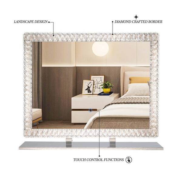 Modern Glam LED Crystal Bedroom Mirror Light with Dimmable Lights for ...
