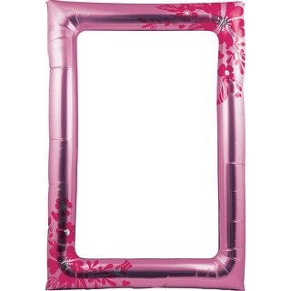 Club Pack of 6 Pink Flowers Party Balloon Rectangular Picture Frame 6.1 ...
