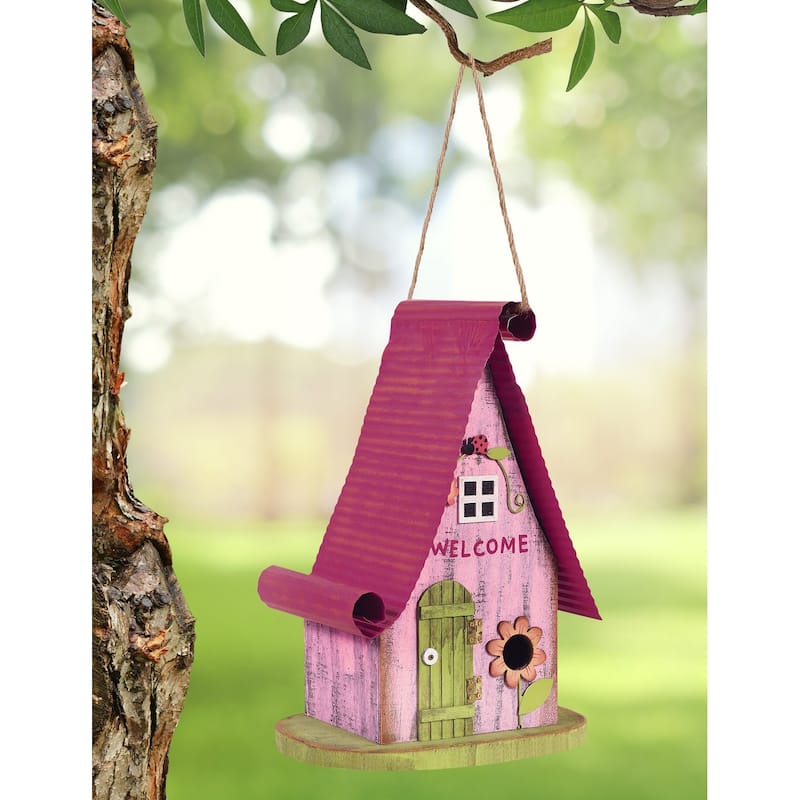 Pink Birdhouse - Overstock - 33205527