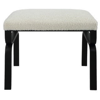 Shearling Cushioned Top Small Bench - 22.75" - White and Black - Bed ...