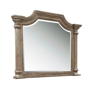 Garrison Cove Mirror with Shaped Crown Molding - Natural - 49.45"W x 40 ...