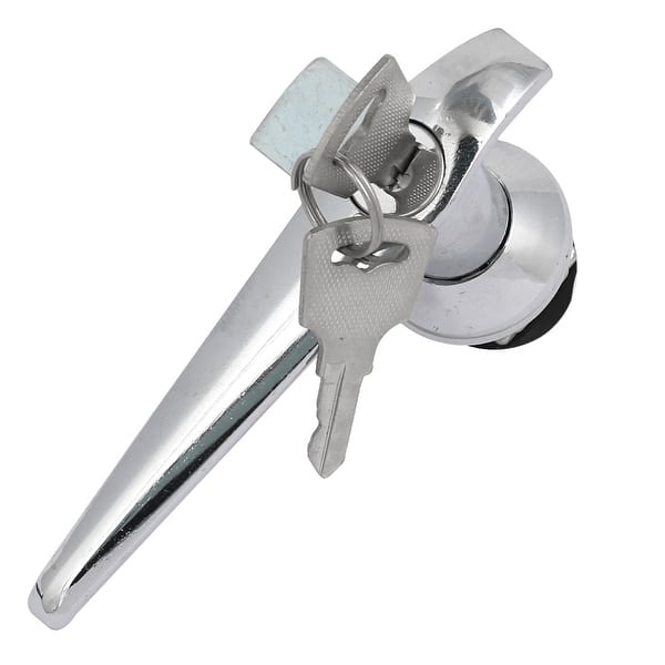 Door Cupboard Lever Key L Shape Handle Lock w Keys Silver Tone - Silver ...