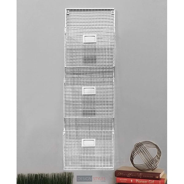 DesignStyles Metal Three Pocket Wall File Holder - On Sale - Bed Bath ...