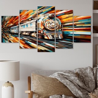 Designart "Abstract Train Geometric Express I" Transportation ...