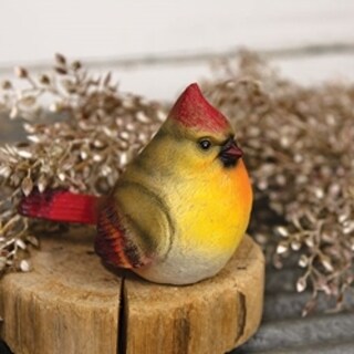 4" Resin Female Cardinal Figurine Decor - 4" high by 5.5" wide by 3 ...