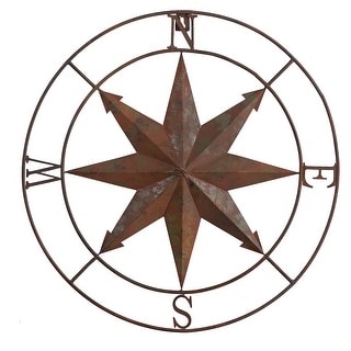 18" Rustic Nautical Metal Compass Wall Art Decor - Bed Bath & Beyond ...