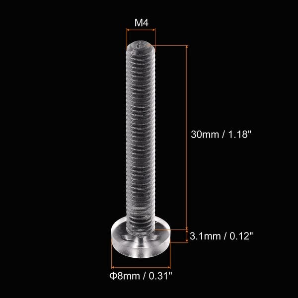 M4x30mm Plastic Phillips Bolts 100pcs PC Pan Head Machine Screws ...
