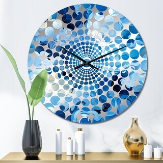 Designart "Coastal Concealment Flow" Blue Abstract Clocks Modern Wall ...
