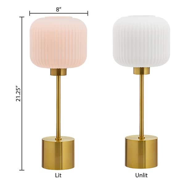 Rowan River of Goods 21.25-Inch Brushed Gold Metal Table Lamp with ...