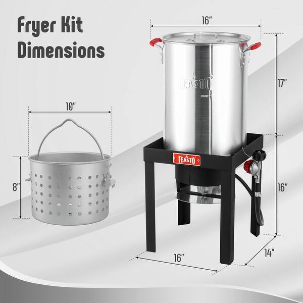 Feasto Aluminum Turkey Fryer & Fish Fryer Set with 30 Qt Aluminum Pot ...