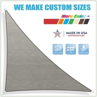 ColourTreeUSA Custom Size Grey Right Triangle Sun Shade Sail Canopy UV ...
