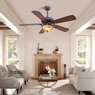 Traditional 48-inch matte black ceiling fan with 5 blades, 3-speed ...