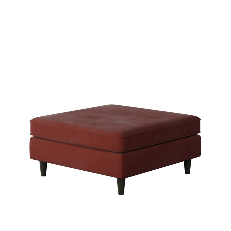 Bella Rouge 38" Square Padded Cocktail Ottoman - Overstock - 36831171