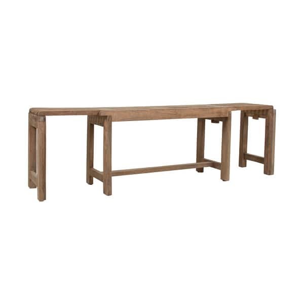 Natural Solid Mango Wood Extendable Bench by East at Main - Bed Bath ...