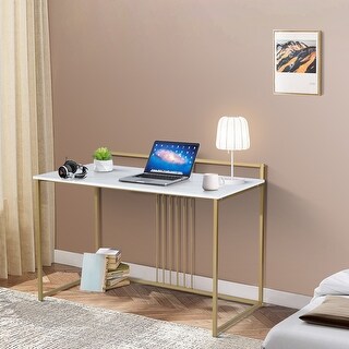 Homy Casa Olesia Slam Gold Metal Frame Computer Desk - Bed Bath ...