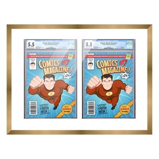 Comic Book Frame Wall Display with Mat for 2 CGC, CBCS OR PGX Graded ...