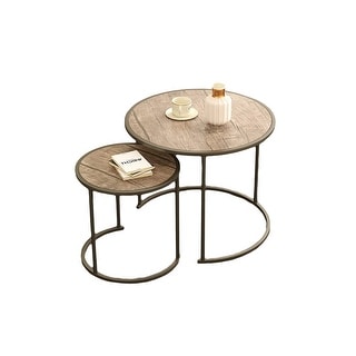 Year Color Round Industrial Nesting Coffee Tables Set of 2 - Brown ...