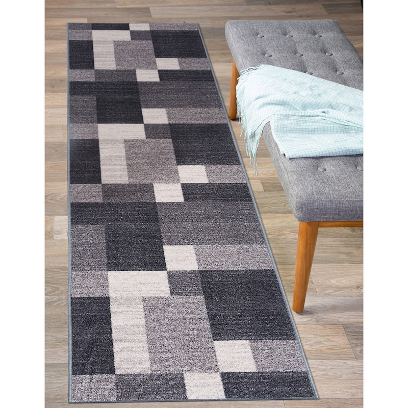 World Rug Gallery Modern Boxes Design Non-slip (Non-skid) Area Rug ...