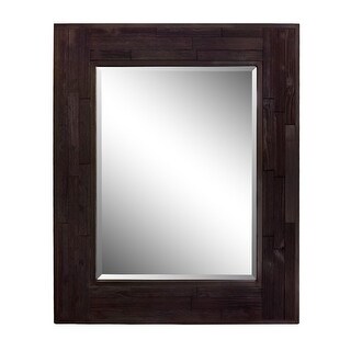 29 in. Rectangle Wood Frame Mirror - Dark Brown - Bed Bath & Beyond ...