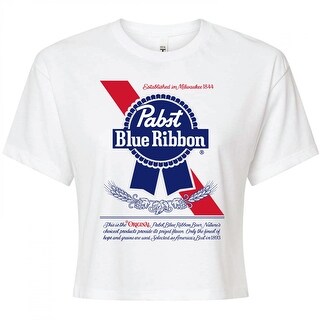 Pabst Blue Ribbon Logo Womens Crop Top TShirt - Bed Bath & Beyond ...