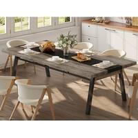 Dining Table for 8 People, 70.87-inch Rectangular Wood Kitchen Table ...