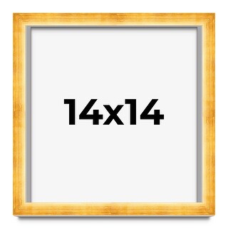 14x14 Shadow Box Frame Gold | 1.625 Inches Deep Real Wood Traditional ...