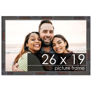 26x19 Bamboo Walnut Complete Wood Picture Frame with UV Acrylic, Foam ...