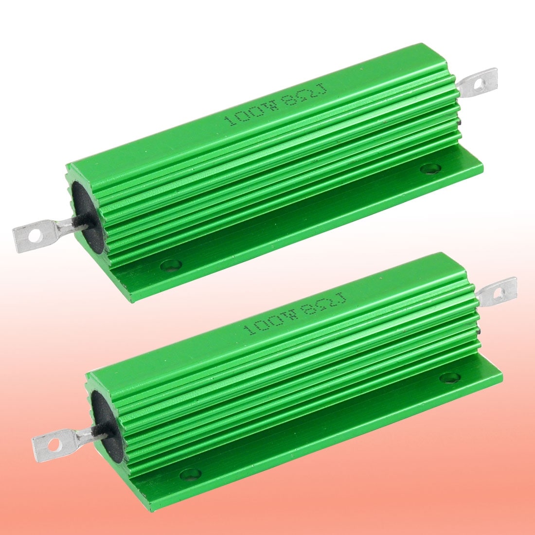 2 Pcs 100W 1 Ohm Screw Tap Mounted Aluminum Housed Wirewound Resistors ...
