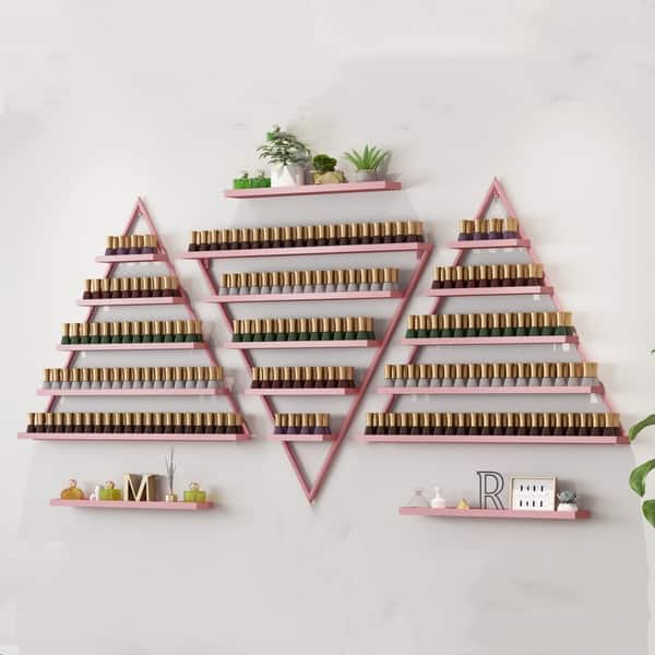 Metal Nail Polish Display Rack Floating Organizer Shelf Set - On Sale ...
