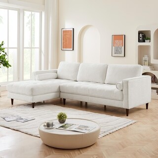 Diva Mid Century Modern Luxury French Boucle Sectional Couch in Cream ...