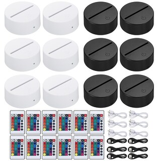 Large Size 3D Night LED Light Lamp Base 16 Colors LED Light Base(12 ...