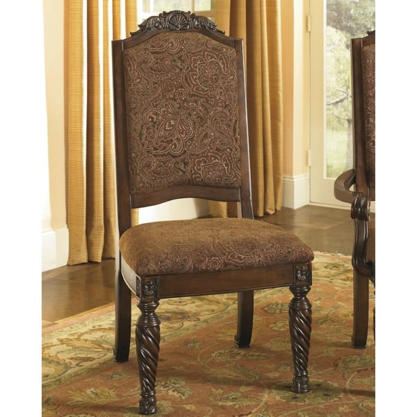 Ashley Furniture D553-02 North Shore Dark Brown Dining Room Cushioned Seat Chair (4 Pack) - Bed ...