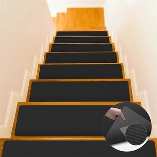9x31.5inch Stair Treads for Step Indoor, Set of 15,Leather Black - 6' x ...