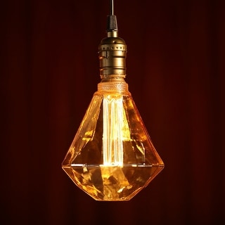 Irregular LED Vintage Edison Bulb Dimmable, E26 Base, Amber Glass ...