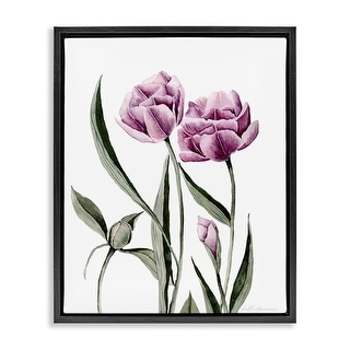 Stupell Pink Tulip Elegance Framed Floater Canvas Wall Art Design By ...