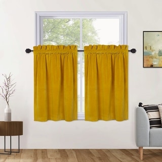 Soft Luxury Velvet Cafe Kitchen Tier Curtains - Tiers|52" x 36" - Bed ...
