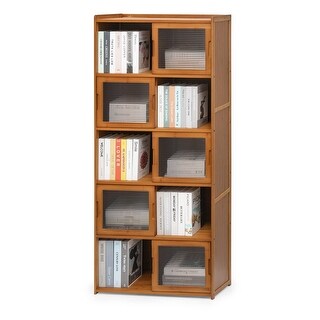 10 Cube Storage Shelf Organizer Bookshelf Free Standing with Slidable ...
