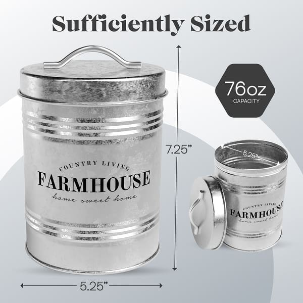 Amici Home Farmhouse Country Living Galvanized Canister - 76 oz - Bed ...