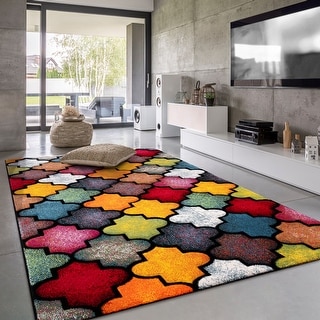 Colorful Area Rug with Artful Design Multicolor Pattern - On Sale - Bed ...