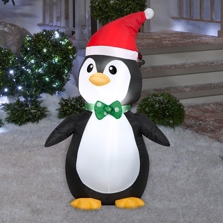 Gemmy Christmas Inflatable Penguin in Santa Hat, 3.5 ft Tall - Bed Bath ...