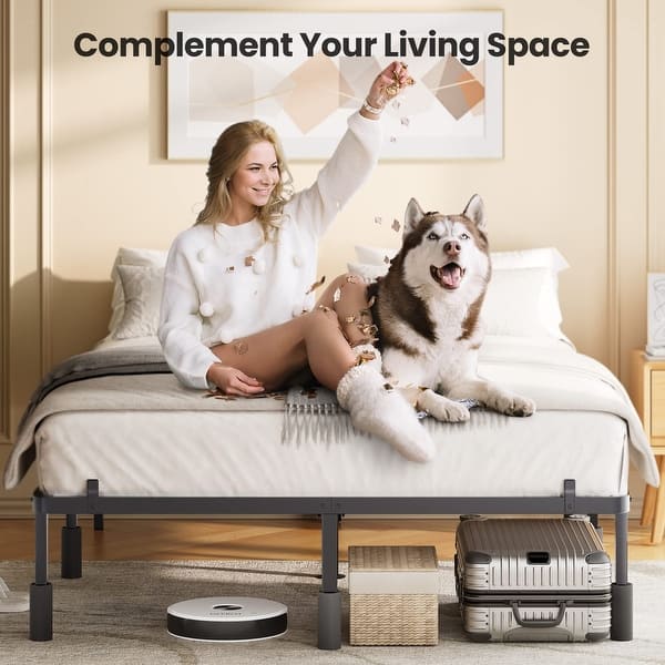 elevated platform bed king